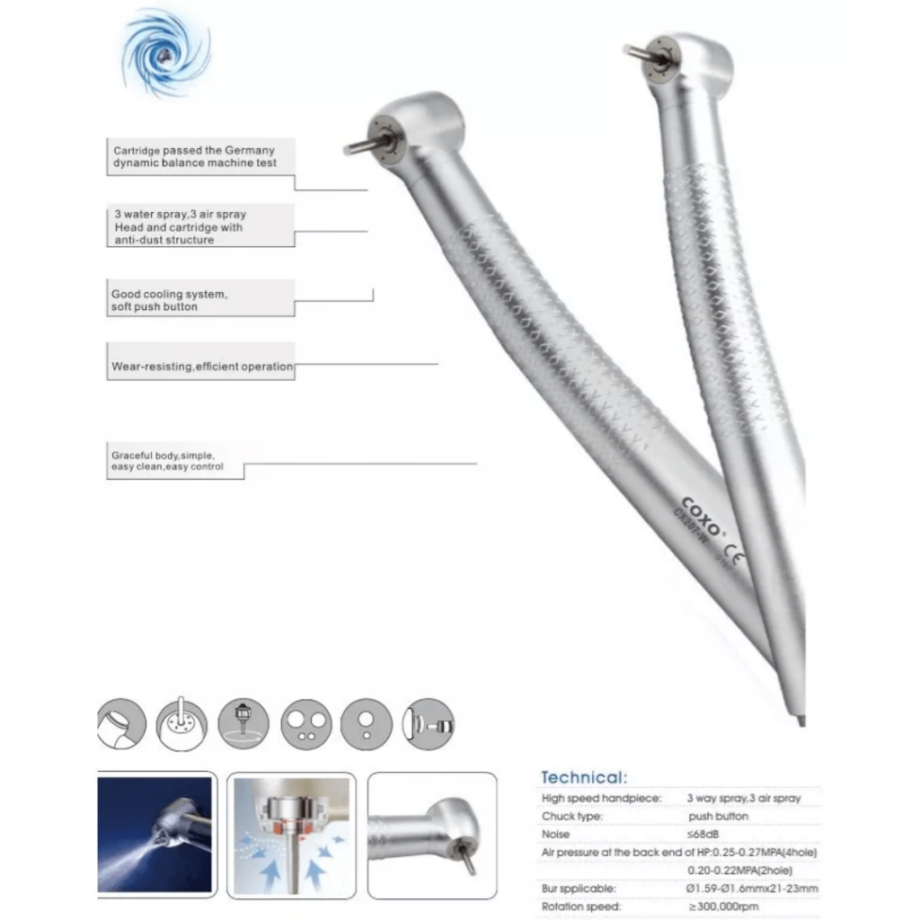 Kit Micromotor Coxo con Turbina Push triple spray – DENTIMOVIL Equipos ...